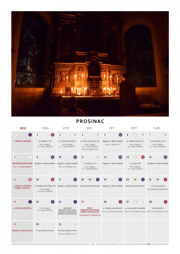 Zidni liturgijski kalendar za 2019. godinu - Tradicionalnamisa.com